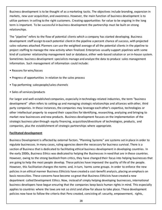 Business development summer internship project report | DOCX | Business ...