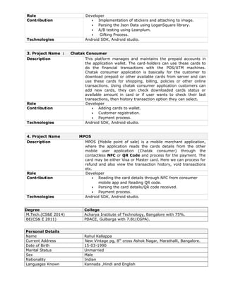 Rahul resume[android developer] | DOC | Operating Systems | Computer ...