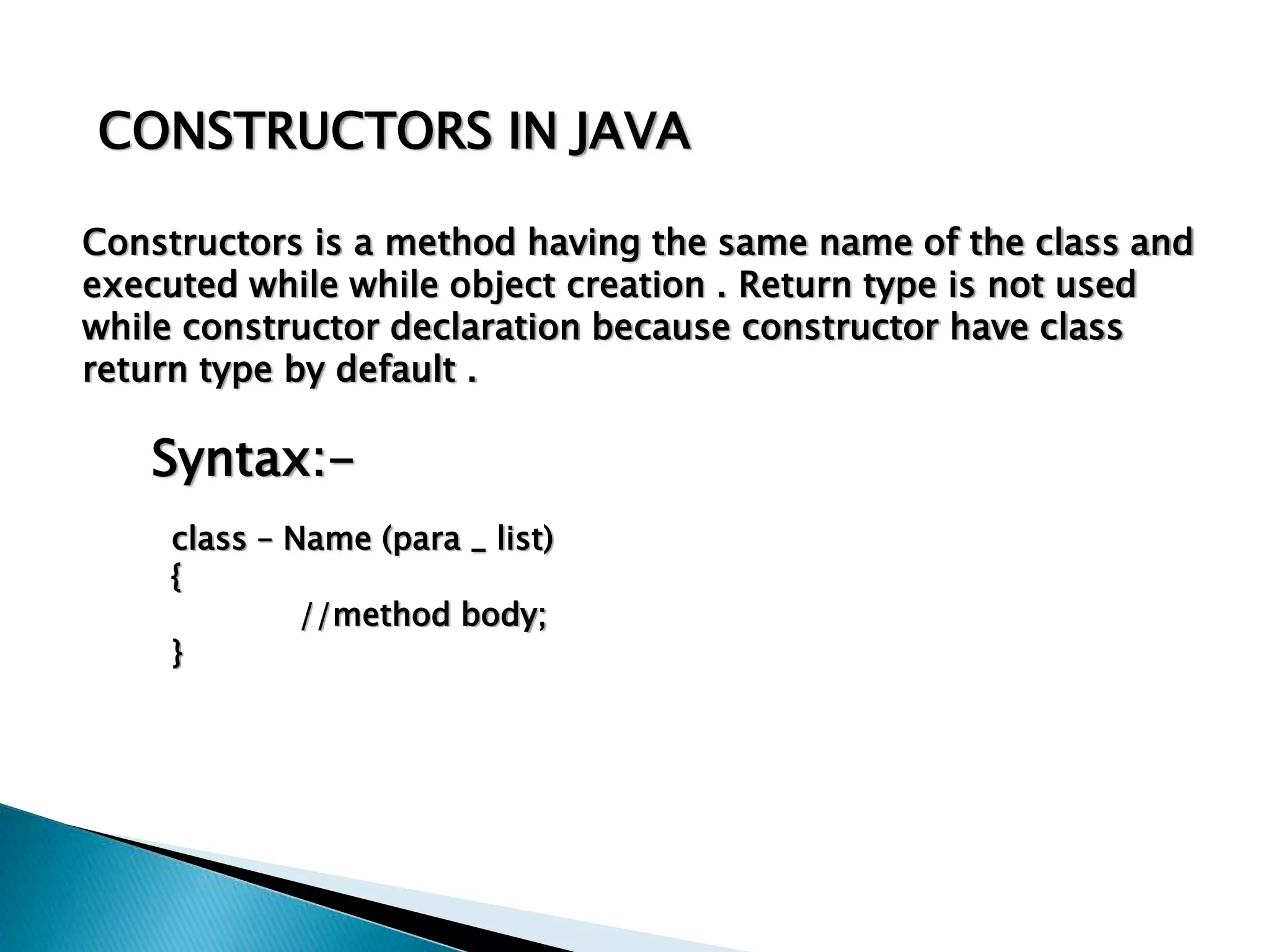 constructors in java ppt | PPT constructors in java ppt | PPT