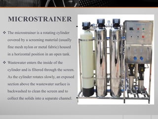 Micro-strainer and Micro-filtration in sludge disposal, food industry ...
