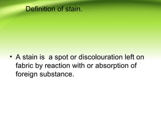 housekeeping notes 2nd year stain removal | PPT