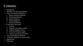 Controlling Parameters of Carbonate platform Environment | PPTX