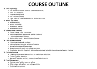 Rai trainer (sample sales training course outline) | PDF