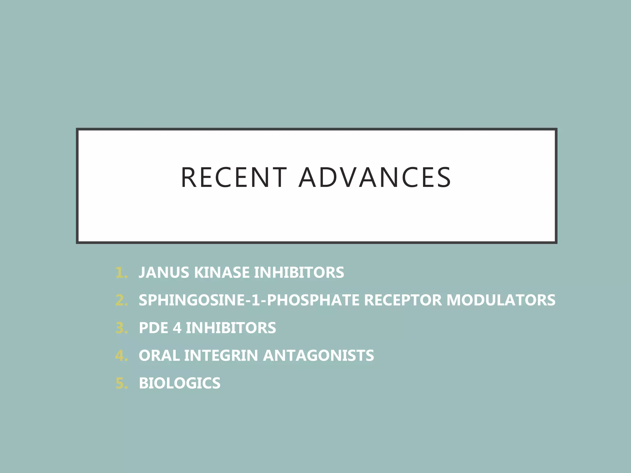 Recent Advances in Pharmacotherapy of Inflammatory Bowel Disease | PPTX