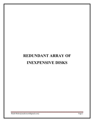 Raid- Redundant Array of Inexpensive Disks | DOCX | Operating Systems | Computer Software and ...