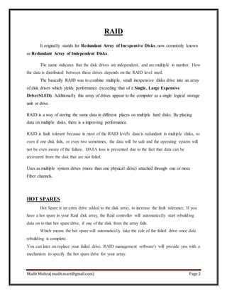 Raid- Redundant Array of Inexpensive Disks | DOCX | Operating Systems | Computer Software and ...