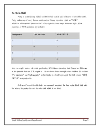 Raid- Redundant Array of Inexpensive Disks | DOCX | Operating Systems | Computer Software and ...
