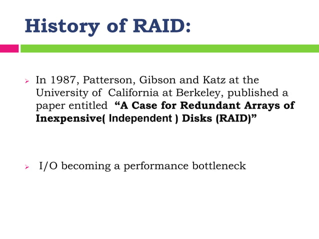 raid technology | PPTX | Databases | Computer Software and Applications