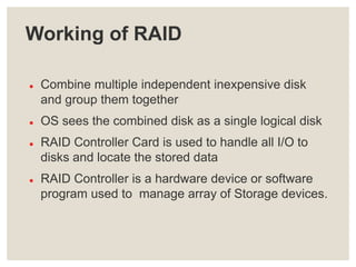 Raid Levels Technology | PPTX | Data Storage and Warehousing | Computing