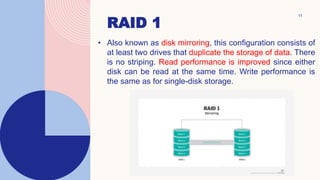 RAID | PPTX | Operating Systems | Computer Software and Applications