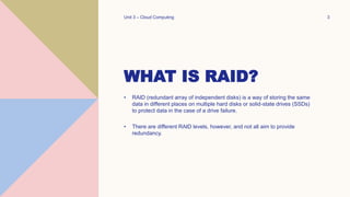 RAID | PPTX | Operating Systems | Computer Software and Applications