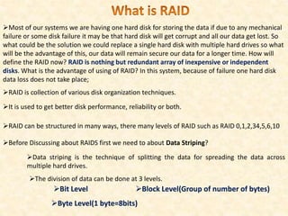 disk structure and multiple RAID levels .ppt