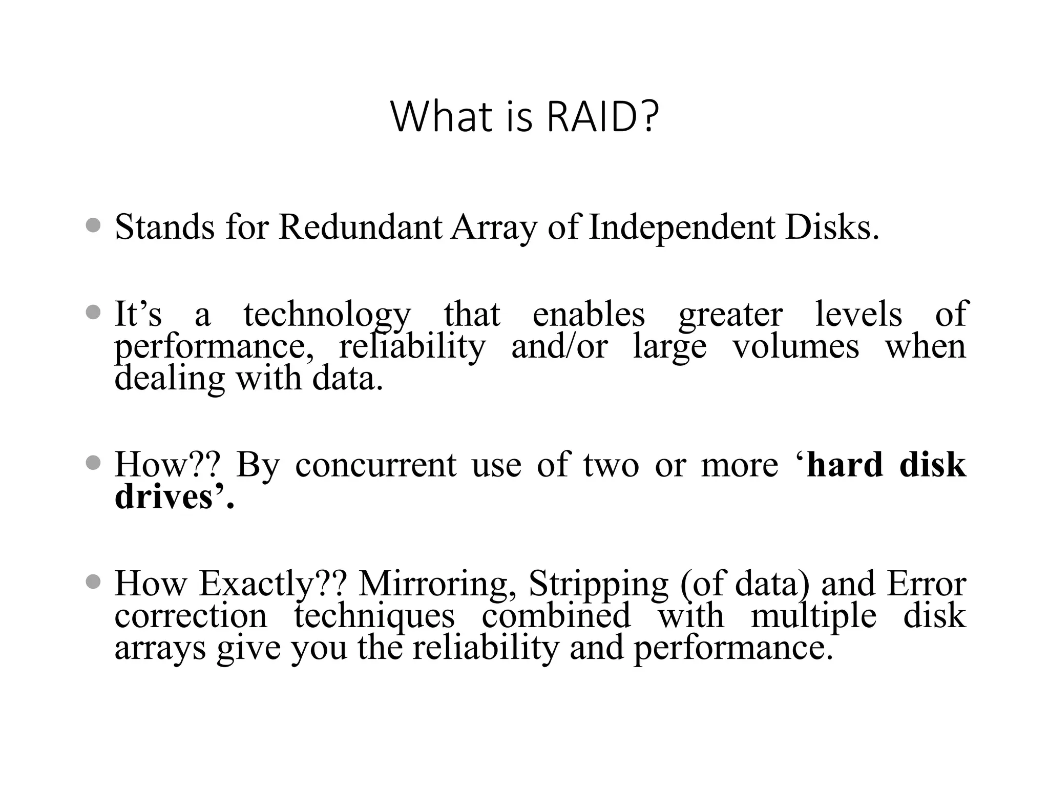Raid Redundant Array Of Independent Disks Pdf Data Storage And