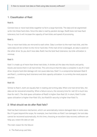 Raid data recovery Tips | PDF | Data Storage and Warehousing | Computing