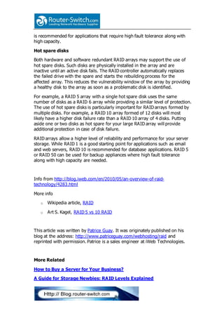 Raid the redundant array of independent disks technology overview | DOCX | Operating Systems ...