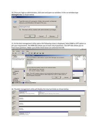 Raid 1 and raid 5 configuration in windows server | PDF