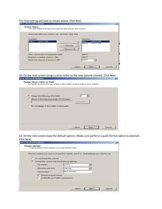 Raid 1 and raid 5 configuration in windows server | PDF