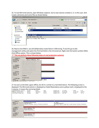 Raid 1 and raid 5 configuration in windows server | PDF