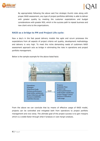 Raid based approach for efficient project management in a pragmatic way ...