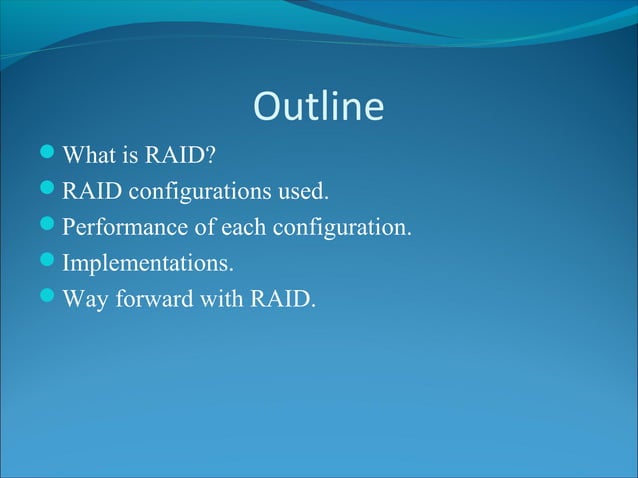 Presentation On Raidredundant Array Of Independent Disks Basics Ppt Data Storage And