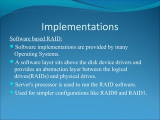 Presentation On RAID(Redundant Array Of Independent Disks) Basics | PPT | Data Storage and ...