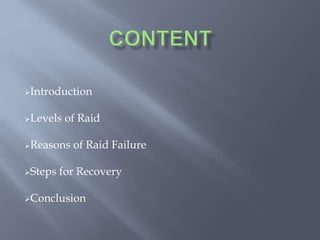 Raid Recovery | PPTX