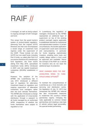 The Luxembourg reserved alternative investment fund (RAIF) brochure | PDF