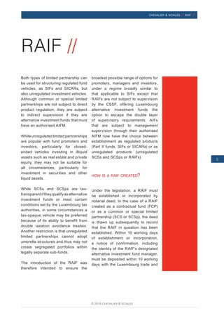 The Luxembourg reserved alternative investment fund (RAIF) brochure | PDF