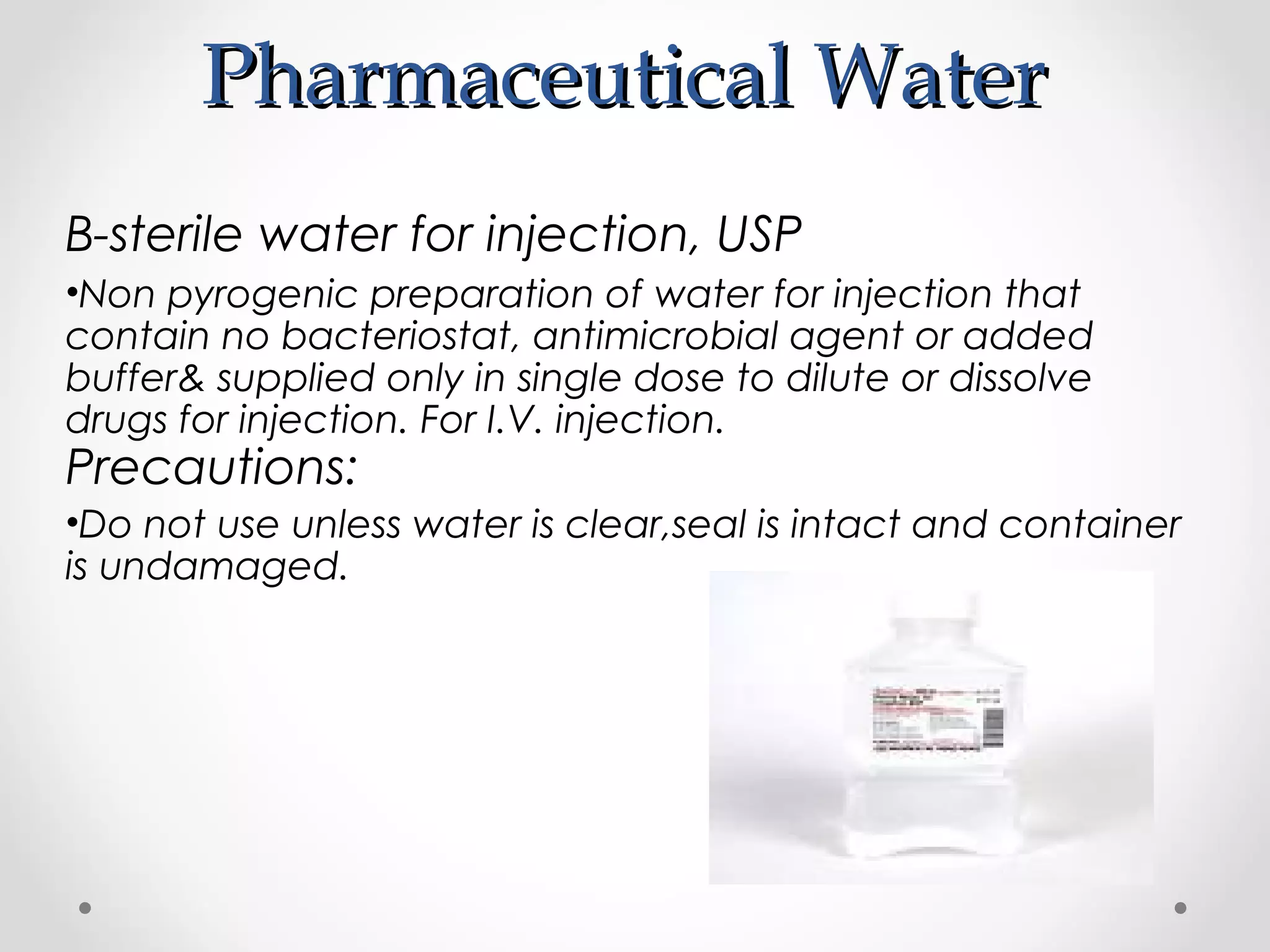 Pharmaceutical Water | PPT