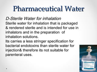 Pharmaceutical Water | PPT