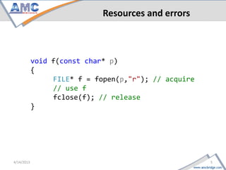 RAII and ScopeGuard | PPT