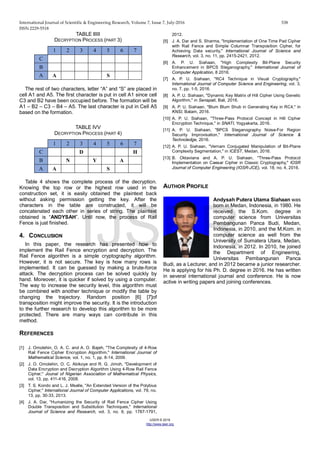 Rail Fence Cryptography in Securing Information | PDF