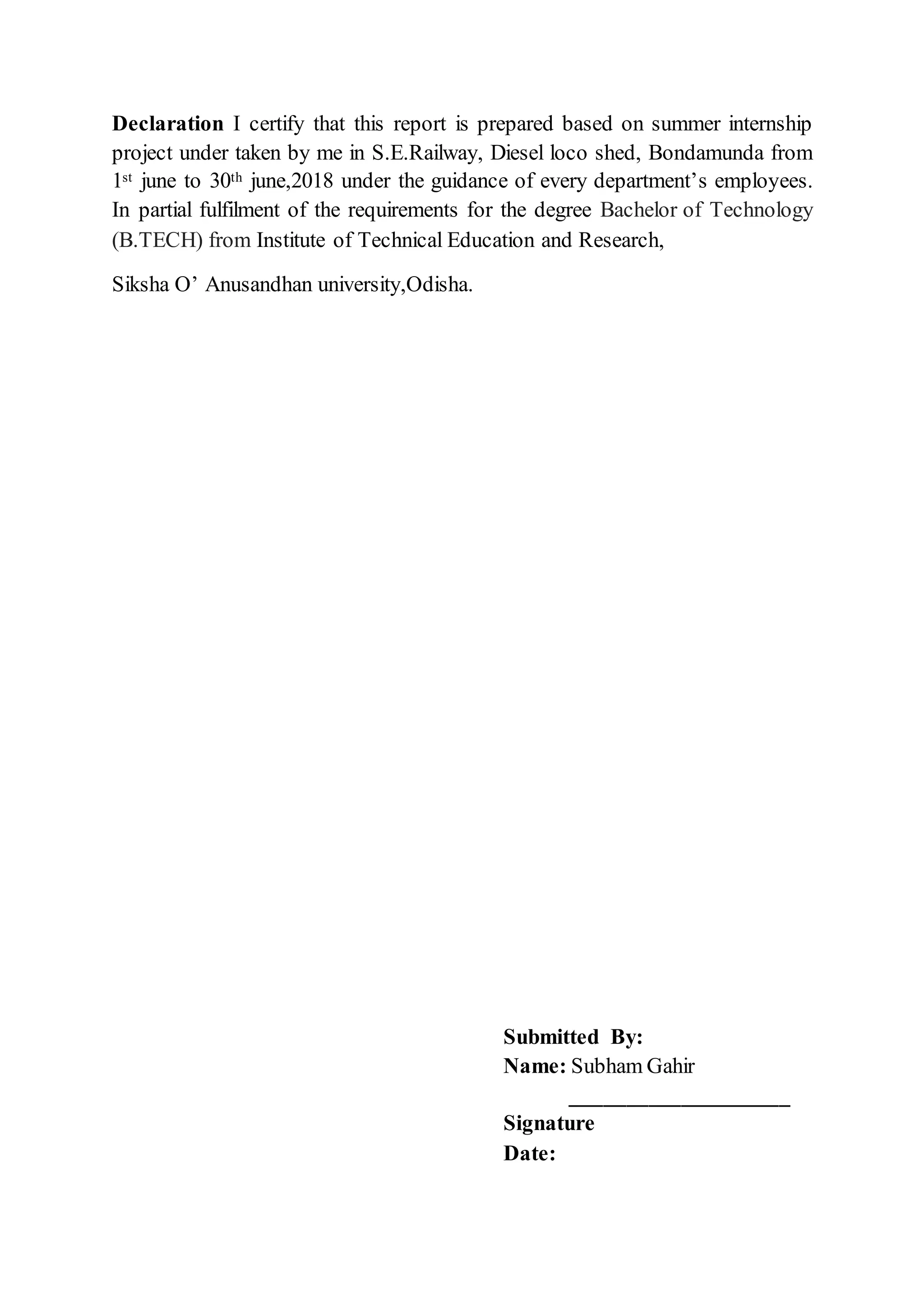 Railay internship report | DOCX