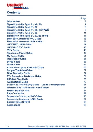 Rail Cables Signalling, Power, Track Feeder, Pilot, High Voltage Cables ...