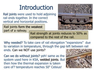 05 Rail Joints (Railway Engineering Lectures هندسة السكك الحديدية & Dr. Walied A. Elsaigh) | PDF