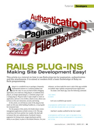 Rails Plugins - Linux For You, March 2011 Issue | PDF