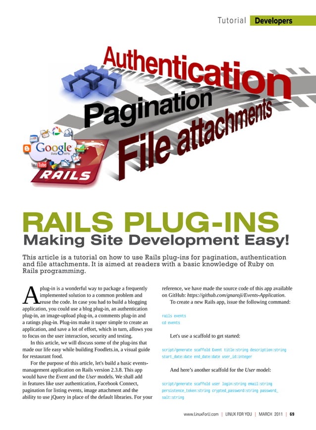 Rails Plugins - Linux For You, March 2011 Issue | PDF
