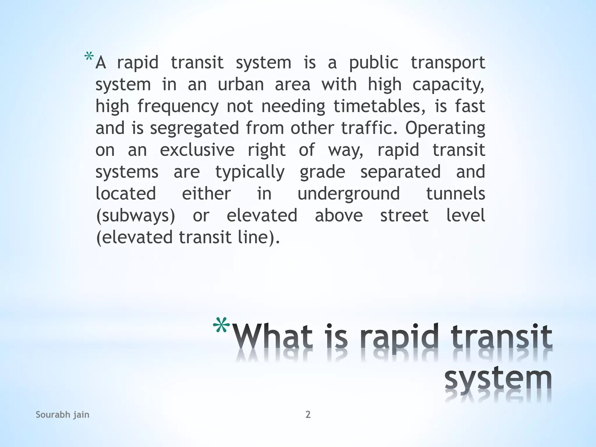 Rail rapid transit system (india) | PPTX