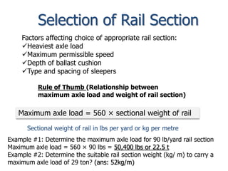 05 Rails (Railway Engineering Lectures هندسة السكك الحديدية & Dr. Walied A. Elsaigh) | PPT