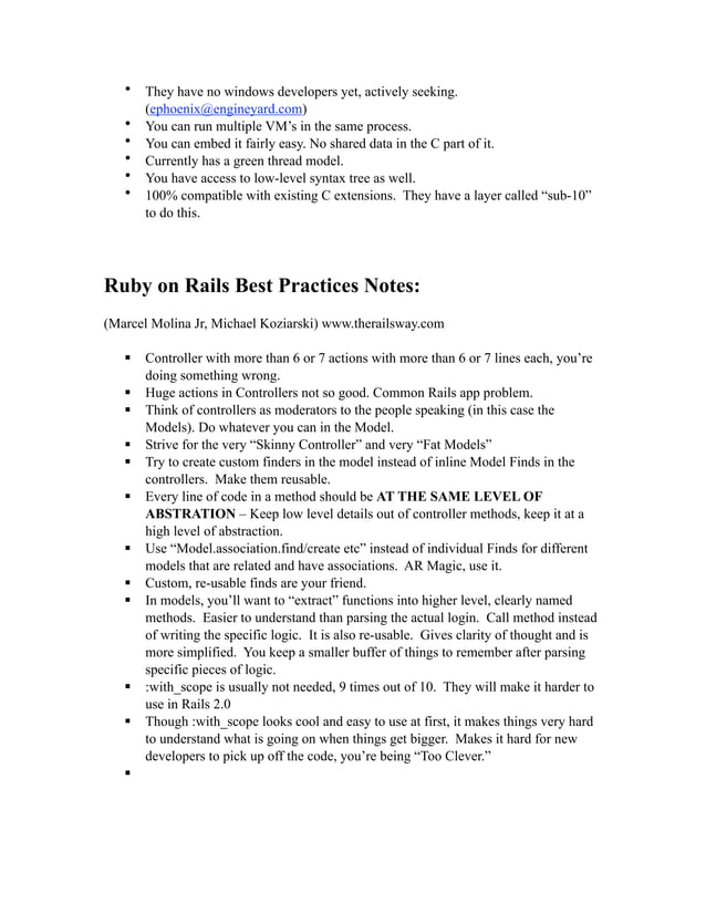 Rails Conf Europe 2007 Notes Ppt 