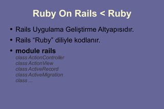 Rails İle Ağ Uygulamaları Geliştirimi | PPT