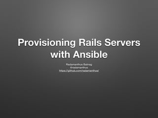 Provisioning Rails Servers with Ansible | PPT