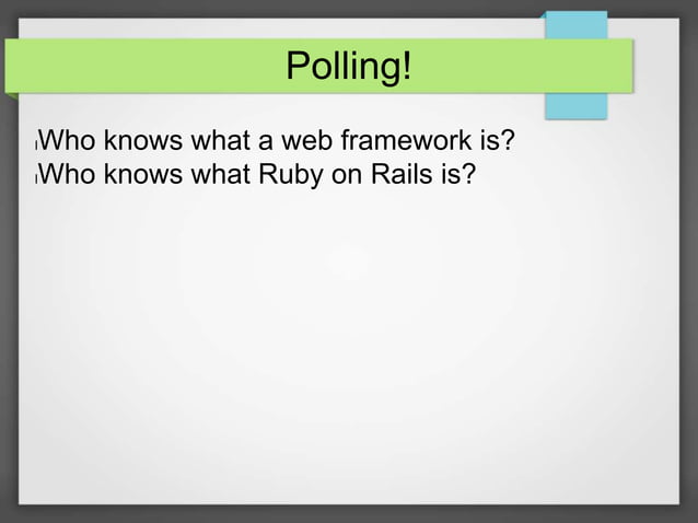Rails 101 | PPTX
