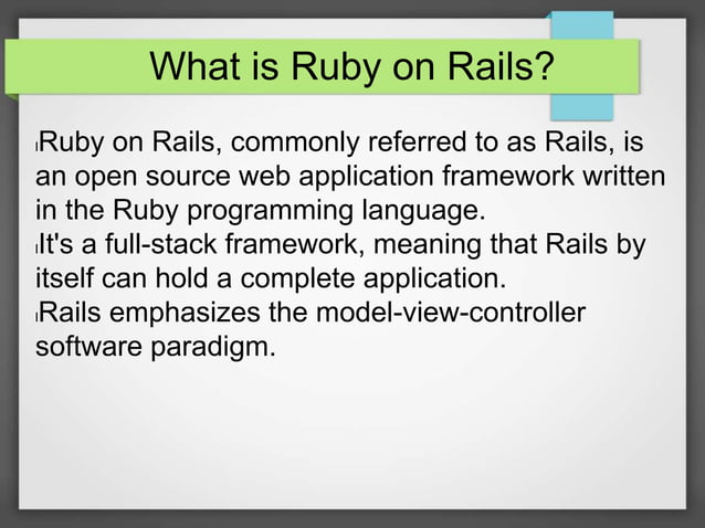 Rails 101 | PPTX