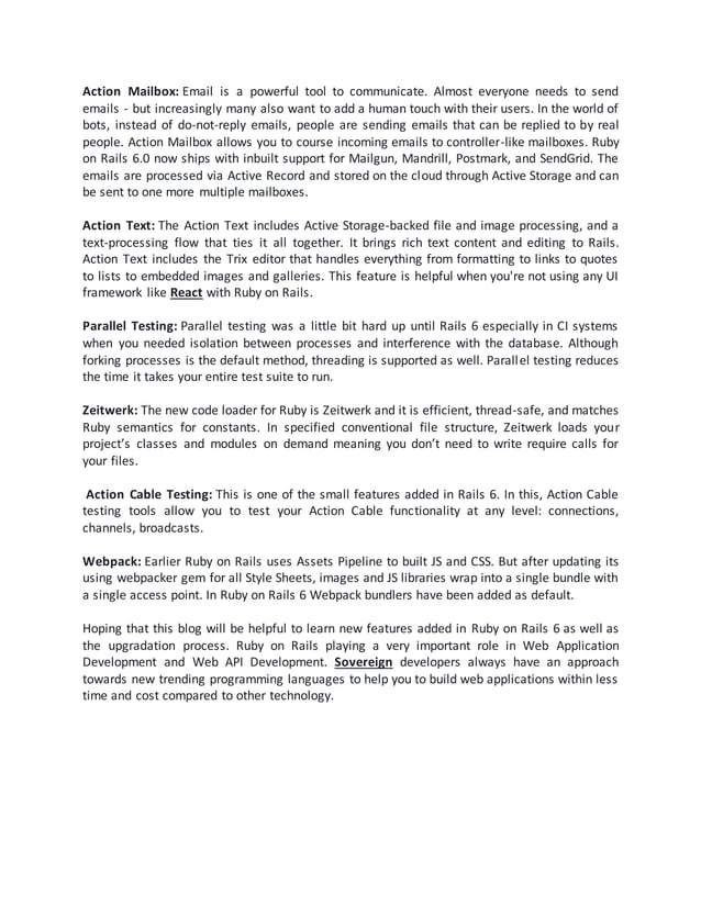 Rails 6 features | DOCX | Email | Internet