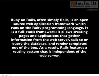 Rails as a Pattern Language | PPT