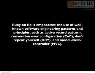 Rails as a Pattern Language | PPT