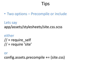 Rails Asset Pipeline - What, Why, Tips, Do's and Dont's | PPTX | Web Development | Internet