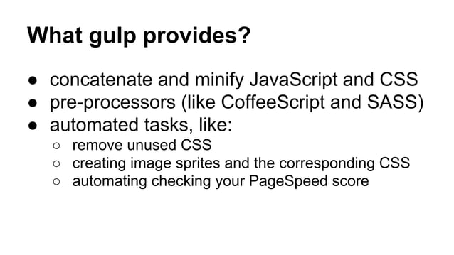 Replacing Rails asset pipeline with Gulp | PPT