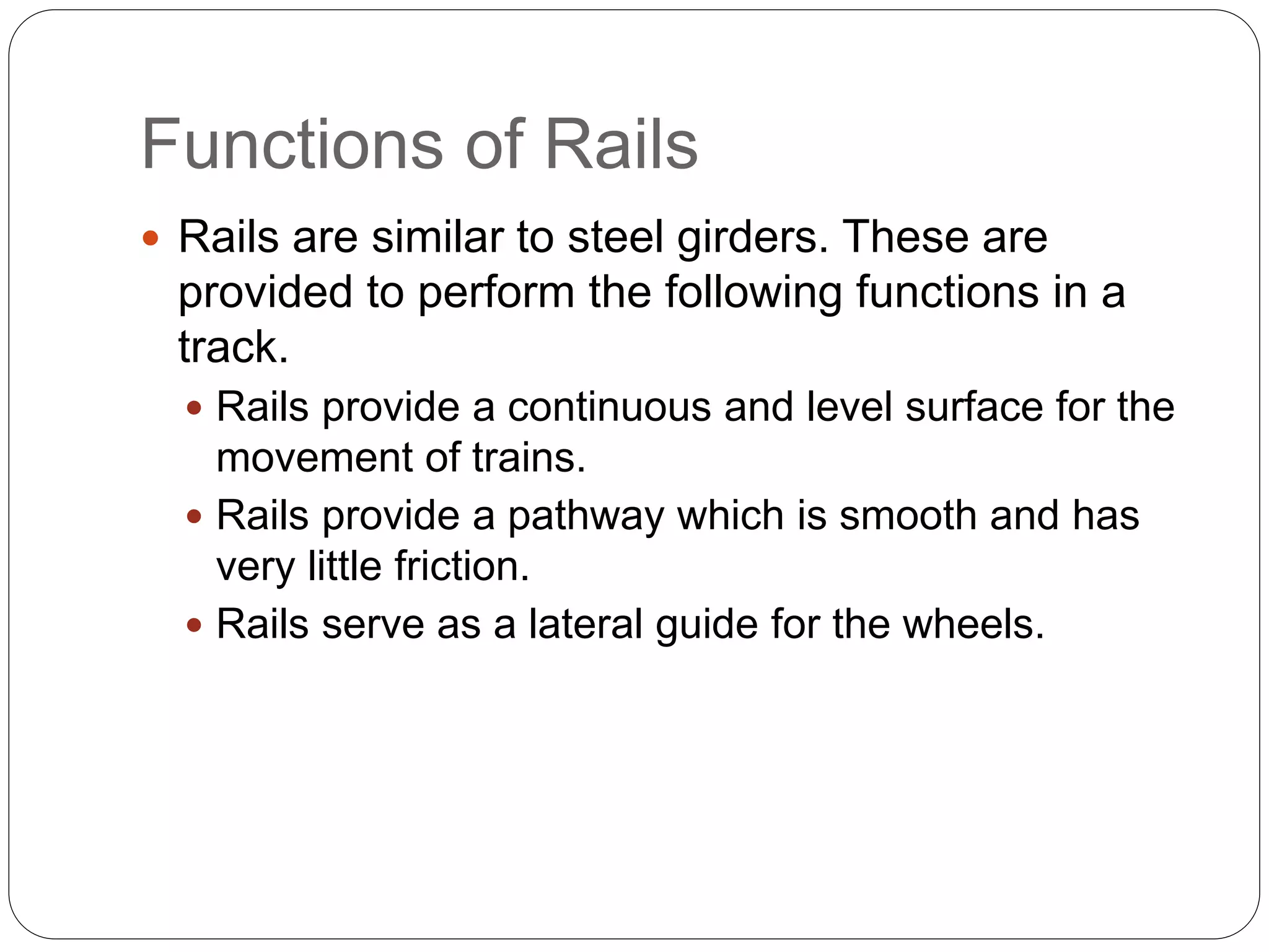 Rails, Types, Joints, Creep, Failure of Rails and Welding of Rails | PPTX | Rail Travel | Travel ...